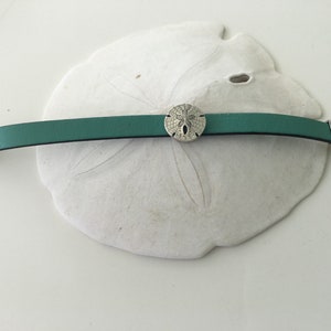 Silver Sand Dollar Slider on Leather Bracelet - Etsy