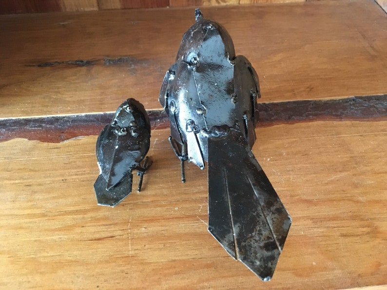Recycled Metal Robin Sculpture | Etsy