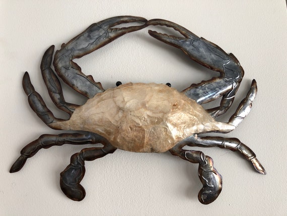 Gray Metal Capiz Shell Crab | Etsy