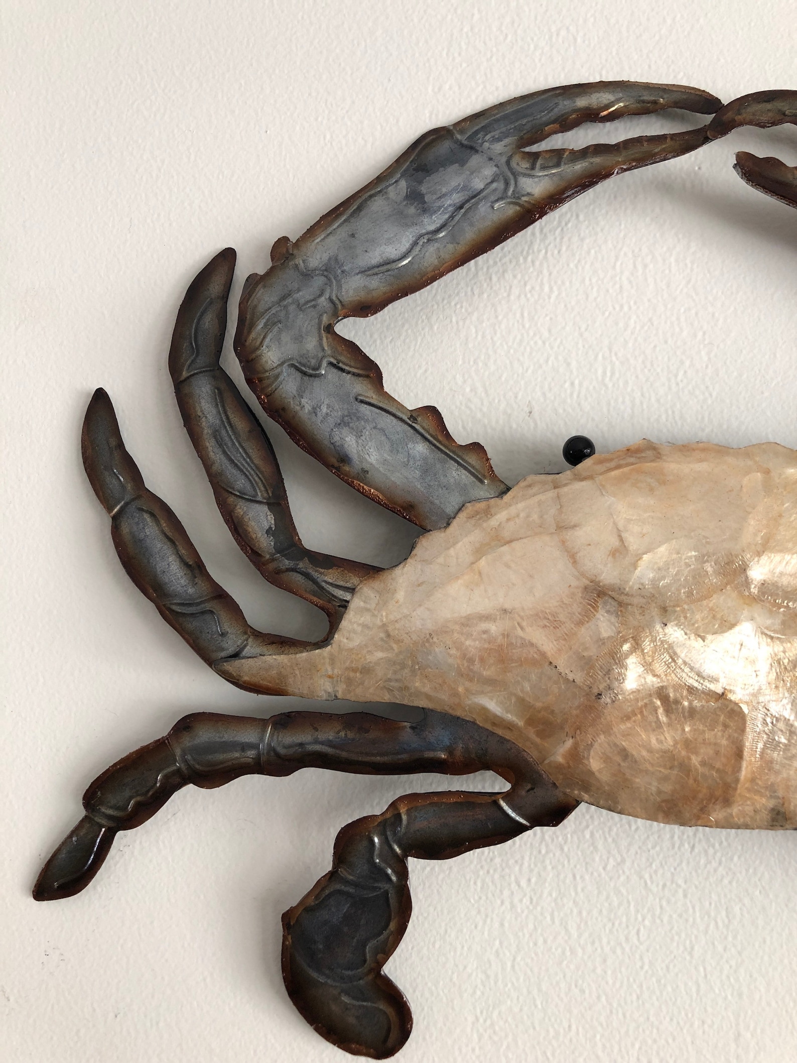 Gray Metal Capiz Shell Crab | Etsy