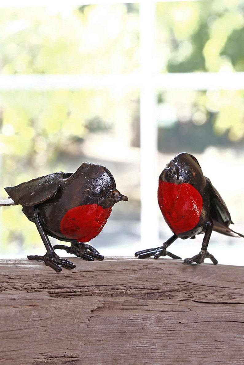 Recycled Metal Robin Sculpture - Etsy