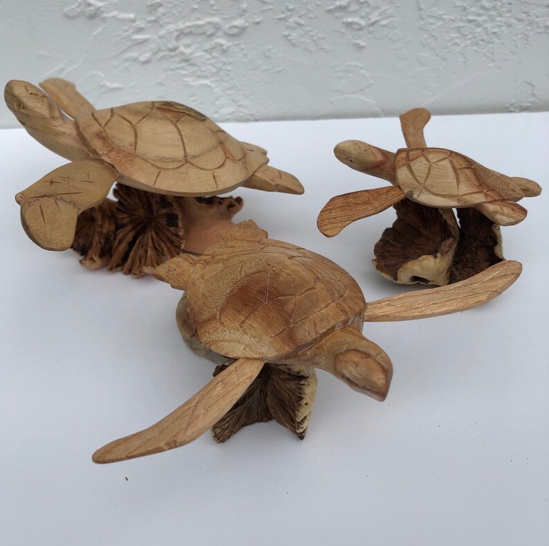 Carved Wood Sea Turtle | Etsy