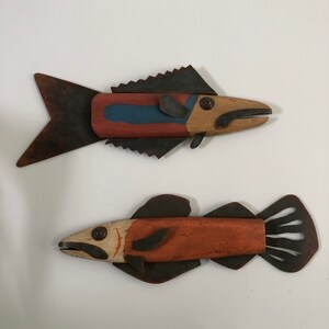 Snapper Wood and Metal Fish - Etsy