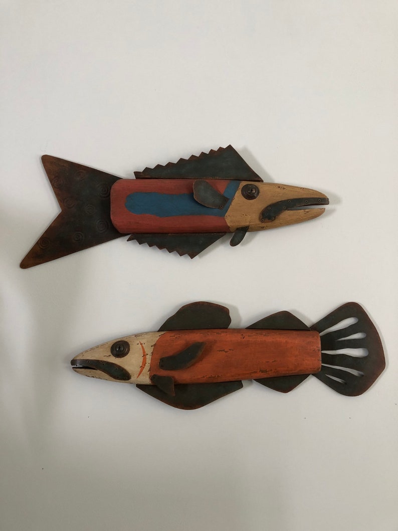 Snapper Wood and Metal Fish - Etsy