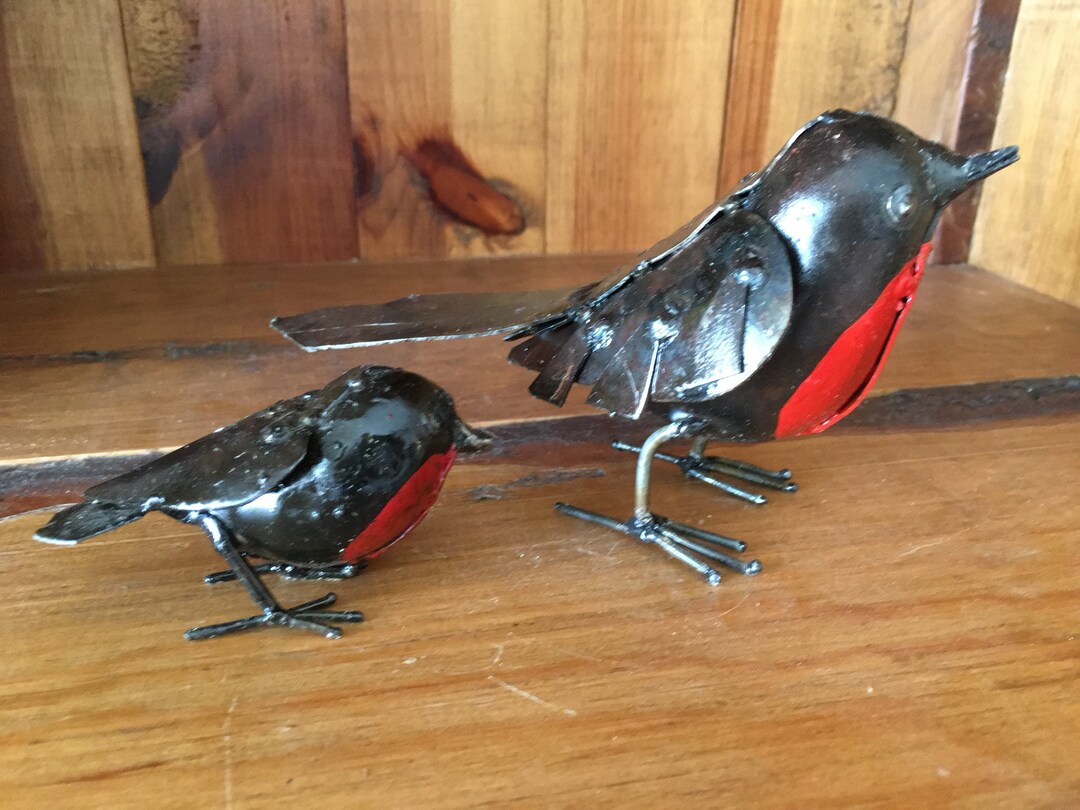 Recycled Metal Robin Sculpture - Etsy