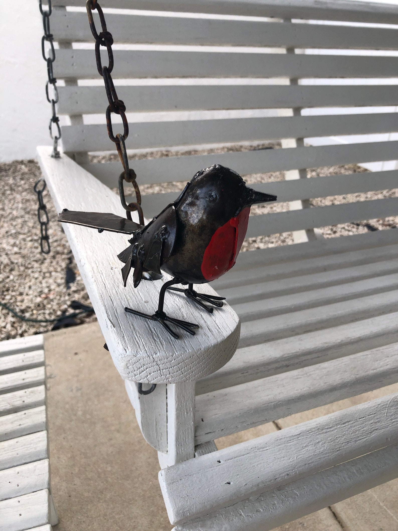 Recycled Metal Robin Sculpture | Etsy