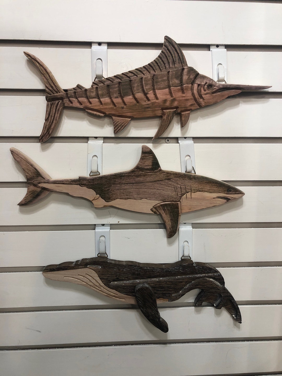 Wood Whale/shark/ Swordfish Wall Art - Etsy
