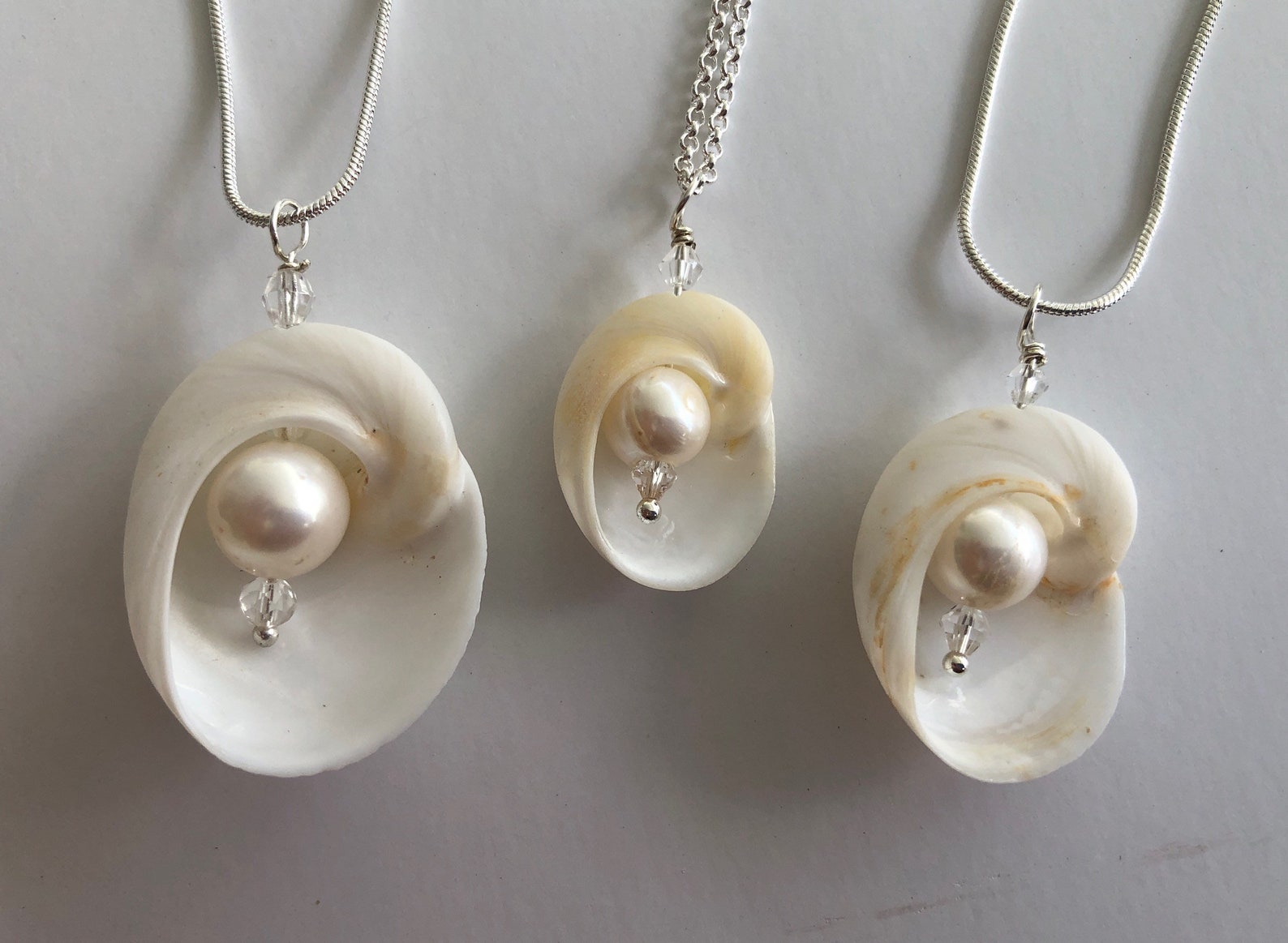 Pearl With Baby's Ear Shell Necklace - Etsy