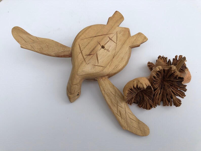 Carved Wood Sea Turtle | Etsy