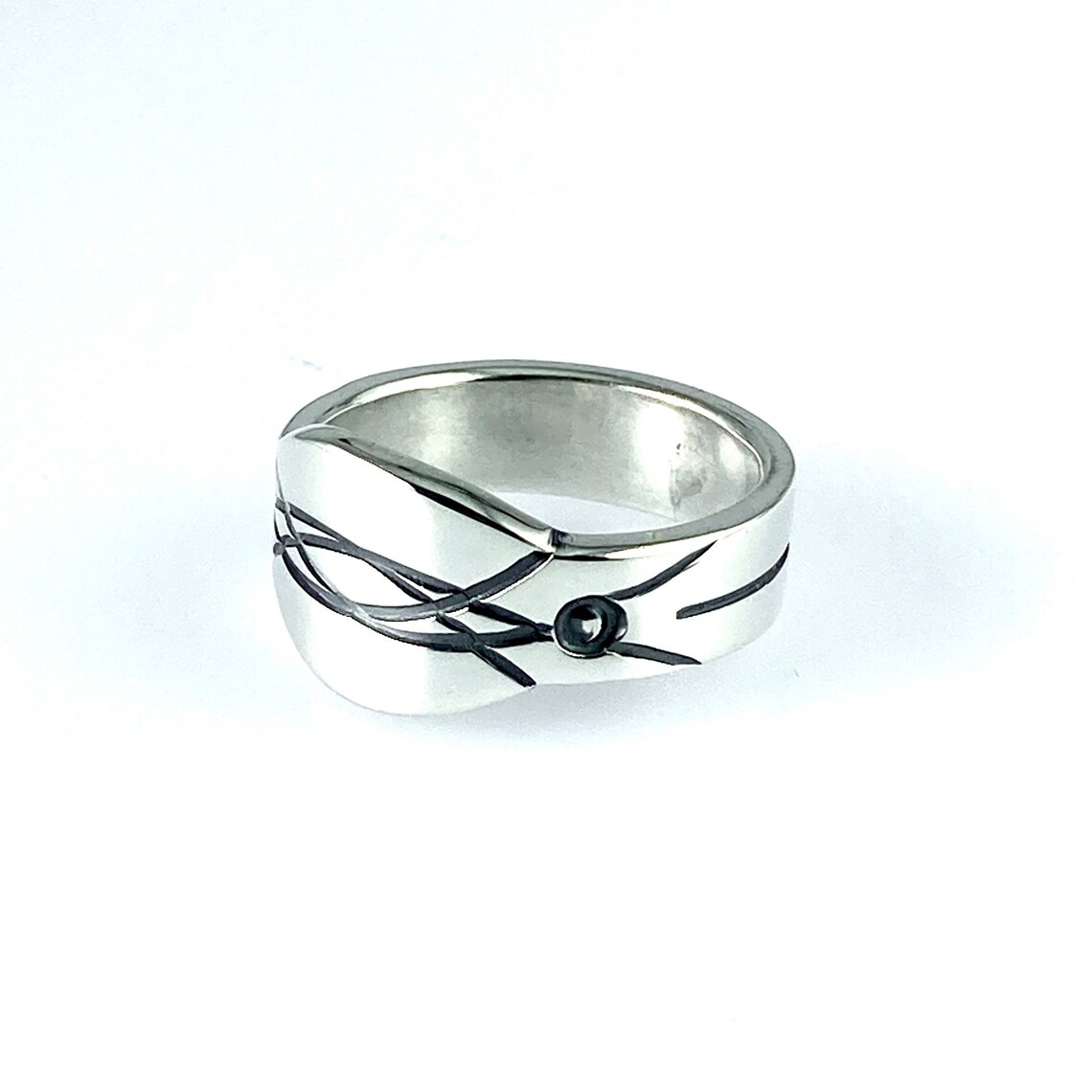 Silver Ring Chased Design - Etsy