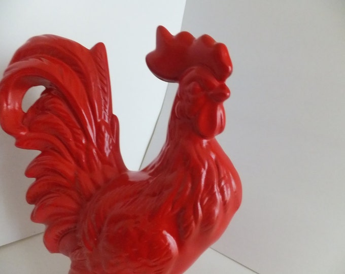 Upcycled Pop Art Red Ceramic Rooster - Etsy
