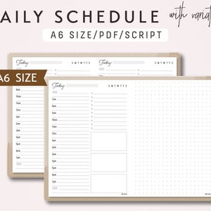 A6 TN Daily Schedule With Variation - Printable Traveler's Notebook ...