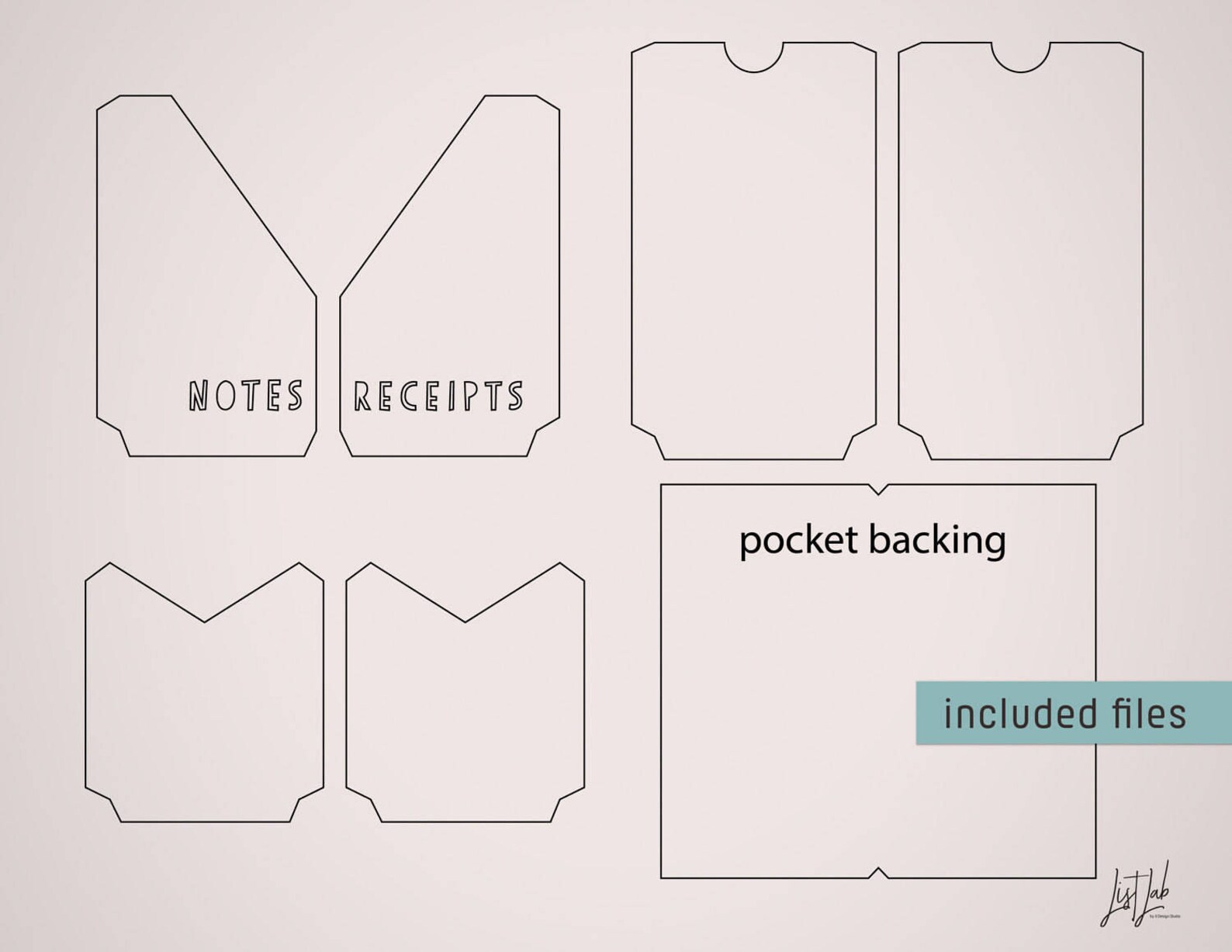 Personal Size SVG Traveler's Notebook Pockets – Die Cutting Files (7 ...