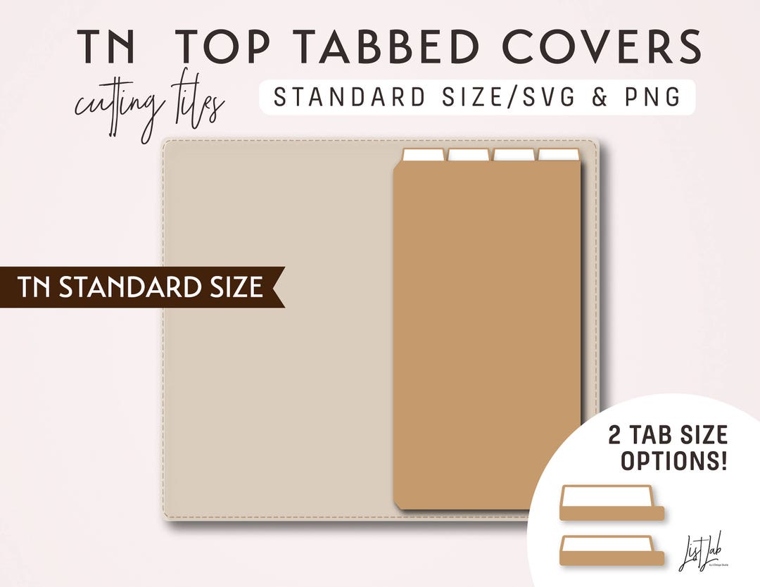 TN Standard Size TOP Tabbed Covers Kit – Die Cutting Files - Svg, Png ...