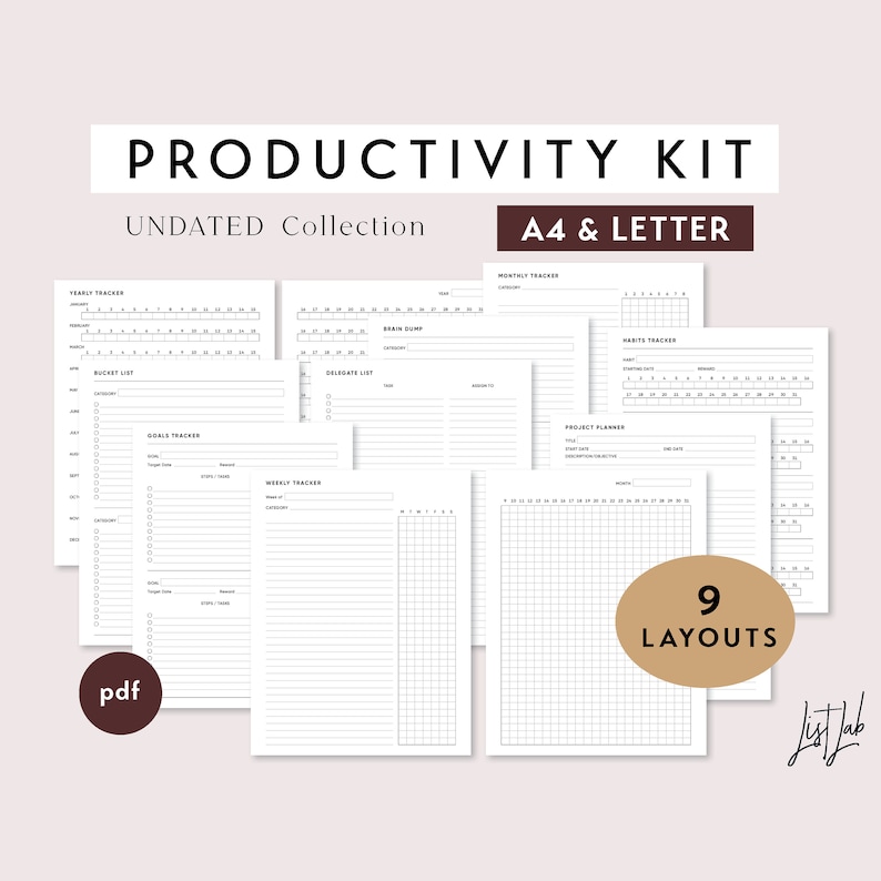 EVERYTHING BUNDLE A4 and Letter Size Planners - Printable UNDATED ...