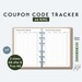 A6 Ring COUPON CODE TRACKER Printable Ring Planner Insert Pdf Simple ...