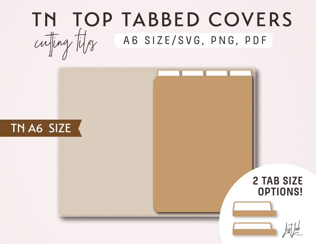 A6 TN TOP Tabbed Covers Kit – Traveler's Notebook Die Cutting Files ...