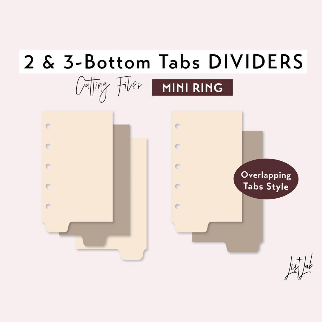 MINI Ring 2 & 3 BOTTOM Tab Dividers - Overlapping Tabs Style – Die ...