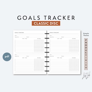 Classic Discbound GOALS Tracker - Printable Ring Planner Insert PDF ...