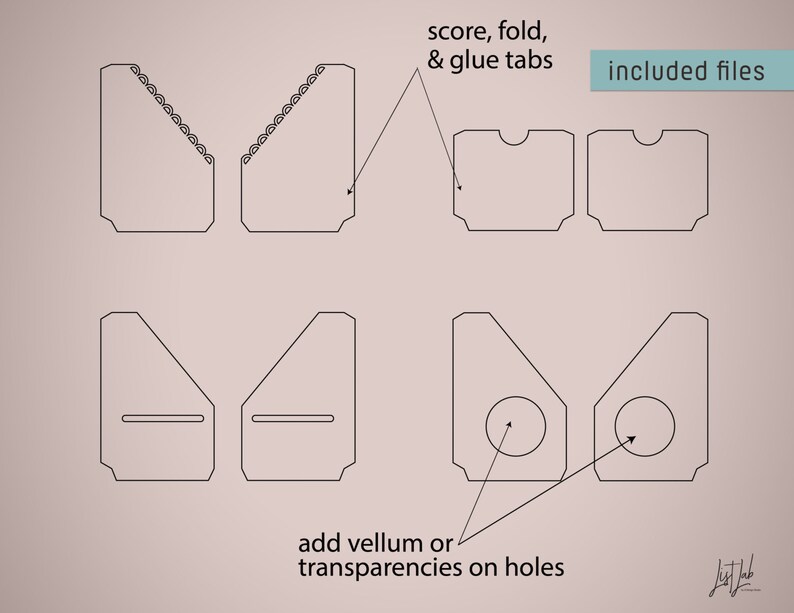 Pocket Size SVG Traveler's Notebook Pockets – Die Cutting Files (7 ...