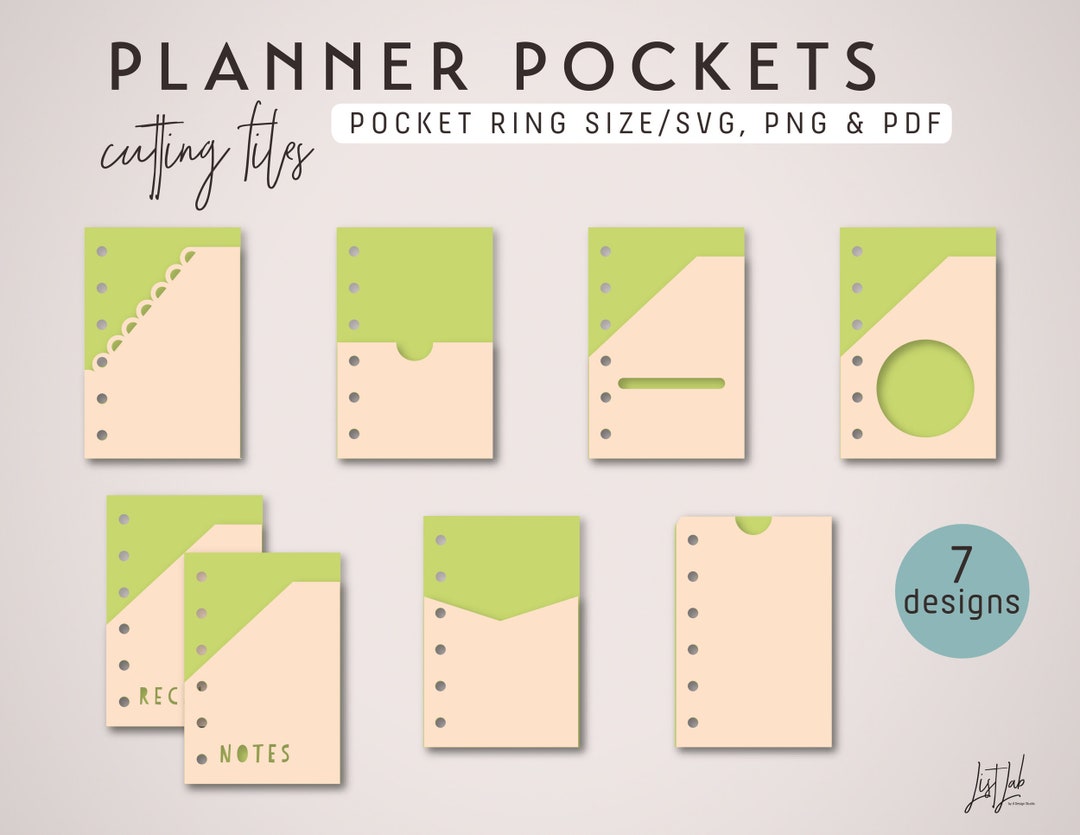 PLANNER POCKETS Pocket Ring Size – Die Cutting Files (7 Designs) | Ring ...