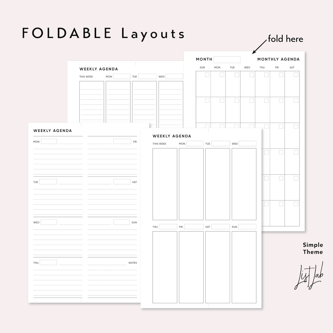 SKINNY Mini Disc AGENDA Kit | Printable Minimalist Discbound Planner ...