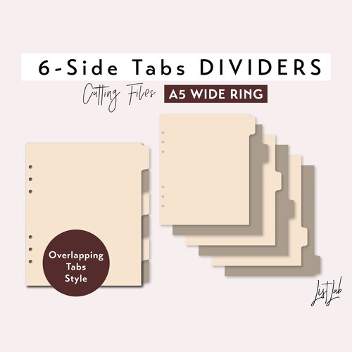 5 SIDE TAB DIVIDERS for A5 Planner Die Cutting Files Set - Etsy