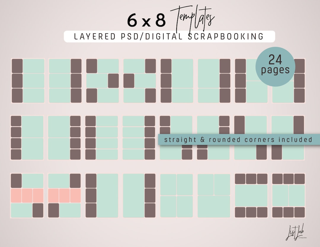 6x8 TEMPLATES for Digital Scrapbooking - Etsy