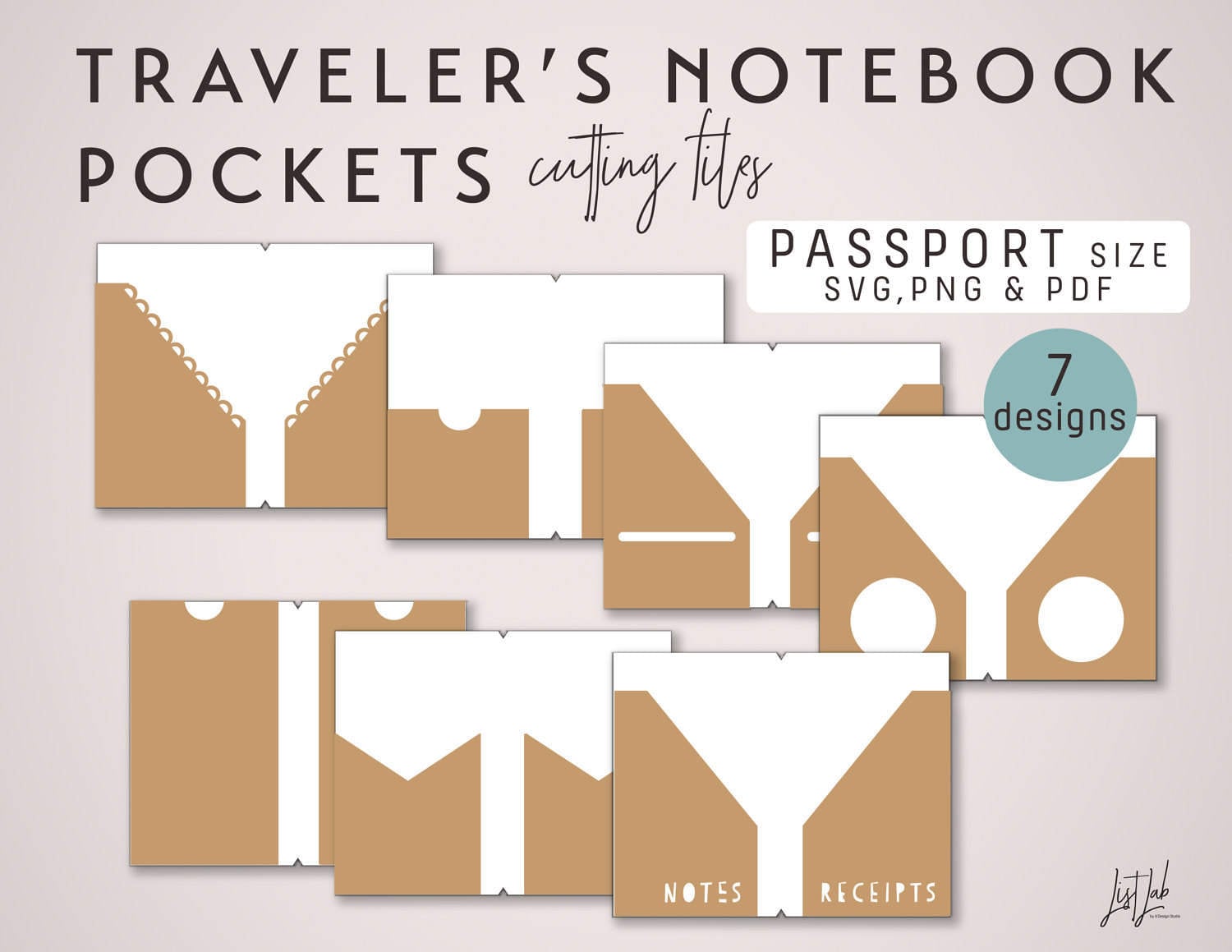 Passport Size SVG Traveler's Notebook Pockets Die - Etsy