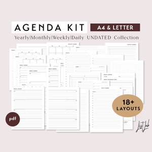 EVERYTHING BUNDLE A4 and Letter Size Planners - Printable UNDATED ...