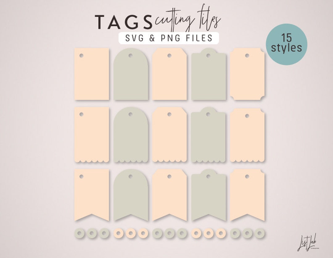SVG Assorted Tags Die Cutting File SVG and PNG Diy - Etsy