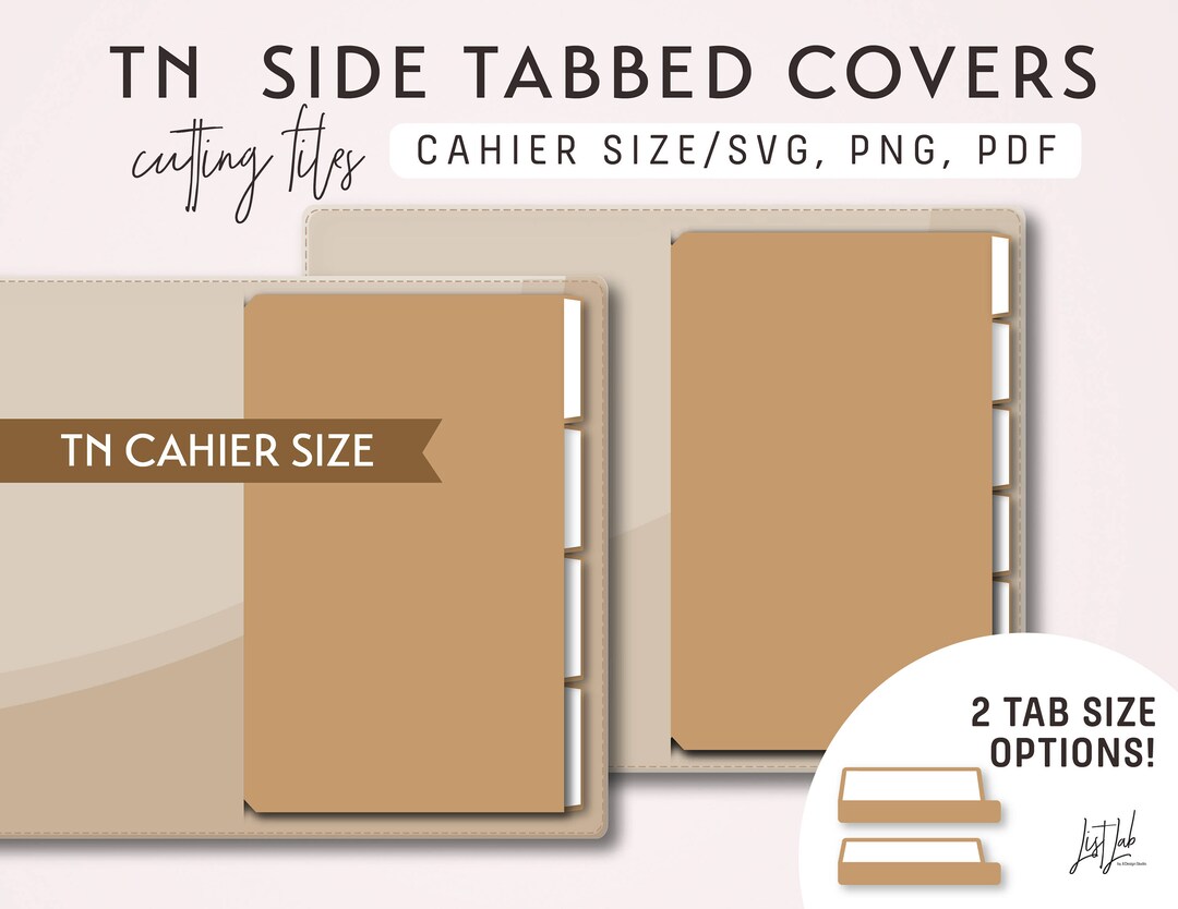 TN Cahier Size SIDE Tabbed Covers Kit – Die Cutting Files - Svg, Png ...