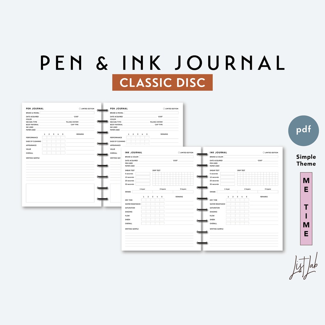 CLASSIC DISCBOUND Pen and Ink Journal Set - Printable Ring Planner ...