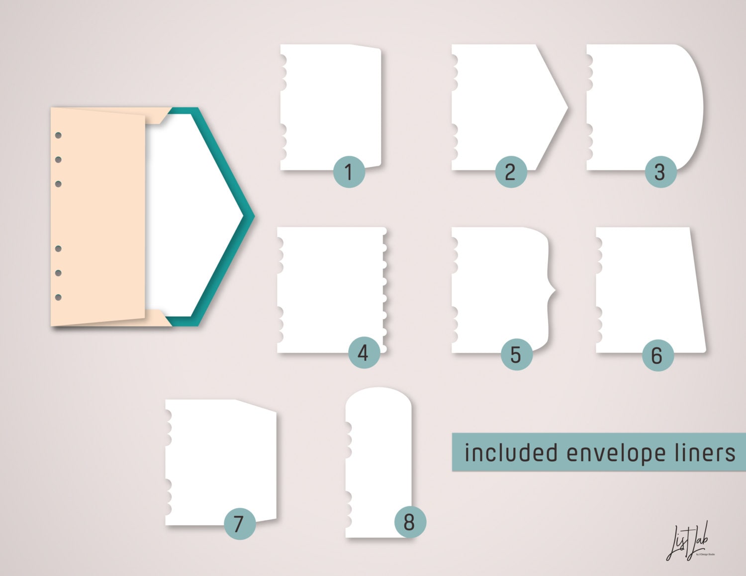 A5 PLANNER ENVELOPES Cutting Files Die Cutting Files Set 8 | Etsy UK