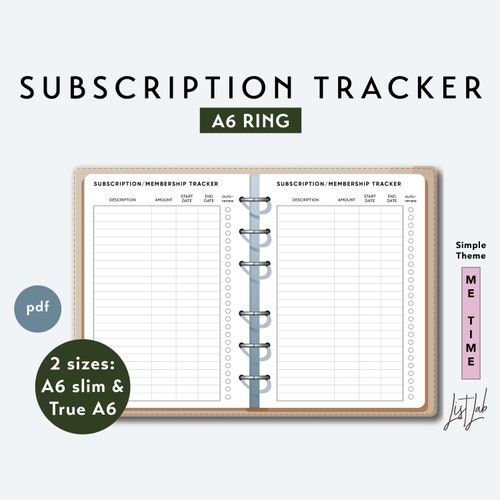 Birthday Tracker A6 Ring Printable Planner Inserts - Etsy