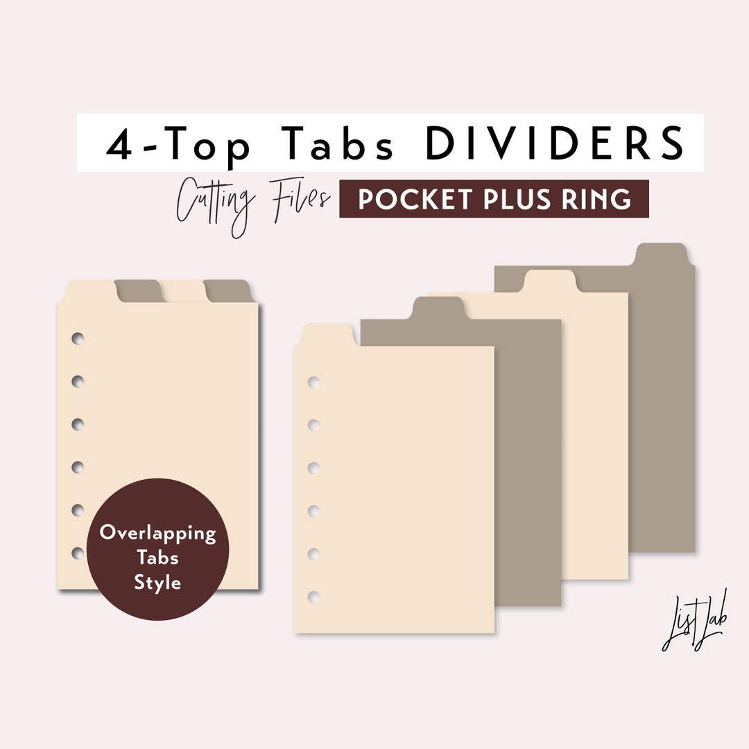 POCKET PLUS Ring 4 TOP Tab Dividers - Overlapping Tabs Style – Die ...