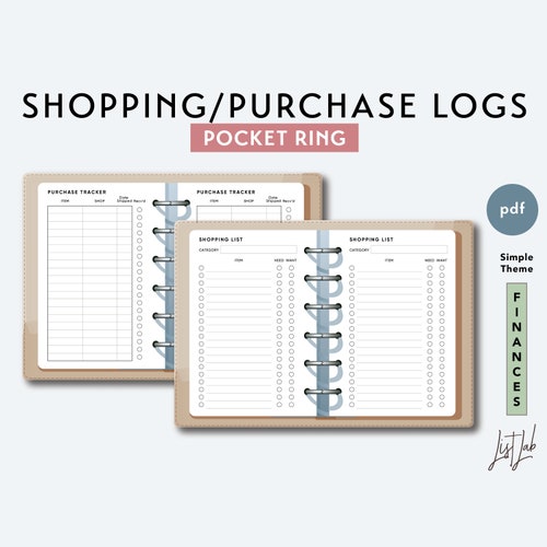 Pocket Ring SUBSCRIPTION TRACKER Printable Ring Planner - Etsy