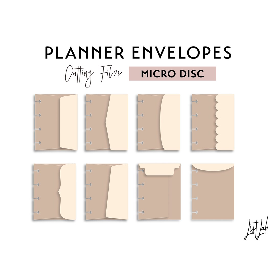 Micro Disc PLANNER ENVELOPES | Discbound Die Cutting Files Set ...