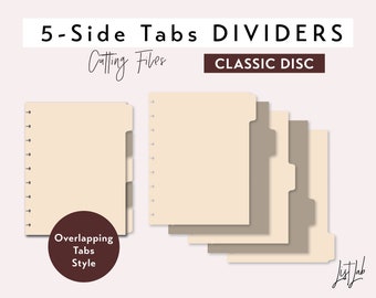 12 SIDE TAB DIVIDERS for Classic Disc Bound Planner Die Cutting Files ...