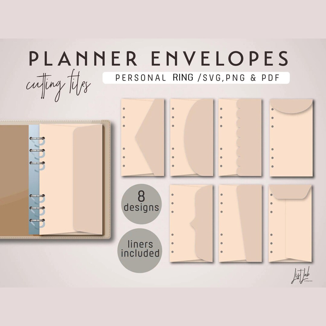 PLANNER ENVELOPES Personal - SVG Die Cutting Files (8 Designs) - Svg ...