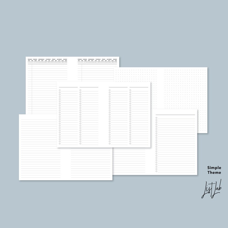 A6 Ring ESSENTIALS KIT Printable Minimalist Ring Planner - Etsy