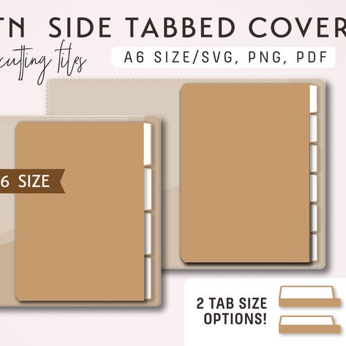 TN Standard Size SIDE Tabbed Covers Kit Die Cutting Files - Etsy