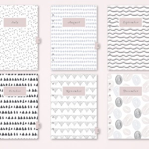 A5 and Half-letter Ring MONTHS Dividers Set - Printable PDF - Neutrals ...