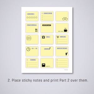 MINI STICKY Notes Printable PDF - Fits 1.5in by 2in Notepads - Etsy
