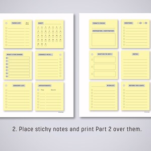 STICKY NOTES Printable PDF - Fits 3in by 3in Notepads - Etsy