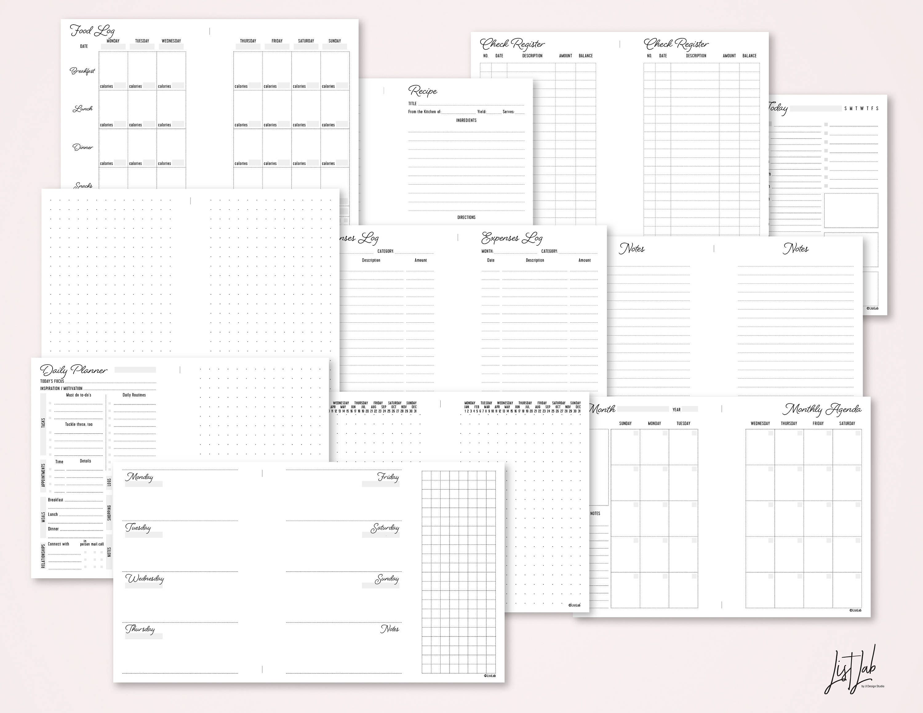 POCKET Size COMPLETE Inserts Bundle for Ring Planners - Printable PDF ...