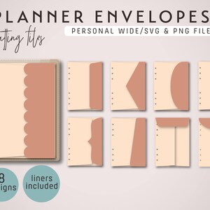 PLANNER ENVELOPES Cutting Files – (8 Designs) for Personal Wide ...