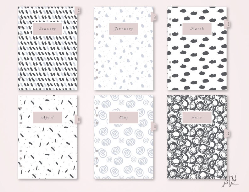 A5 and Half-letter Ring MONTHS Dividers Set Printable PDF - Etsy