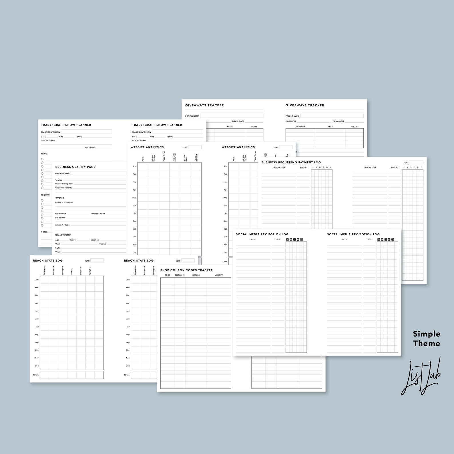 Mini Disc SMALL BUSINESS KIT Printable Discbound Inserts Set - Etsy