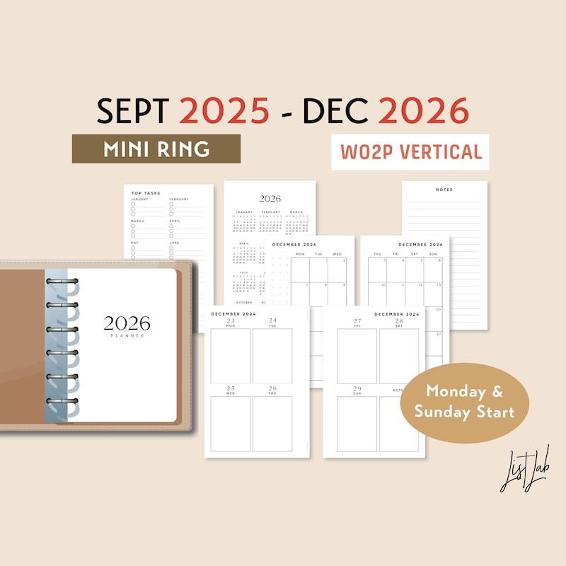 A5 Monthly Inserts 2026 - Etsy